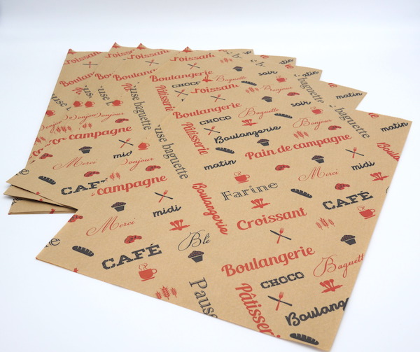 PAPIER MOUSSELINE BRUN 31X43 CM IMPRESSION BOULANGERIE 24 GRS (1000 U ...